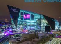 China Transparent LED Screen Glass Mounted Video Wall 80% Transparency 5500nits Brightness Full Color for sale