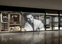 China Slim Light Transparent LED Screen 5500nits High Brightness Aluminum Cabinet for Shop Mall for sale