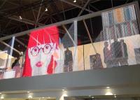 China Slim Light Transparent LED Screen 5500nits High Brightness Aluminum Cabinet for Shop Mall for sale