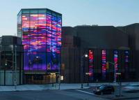 China Slim Light Transparent LED Screen 5500nits High Brightness Aluminum Cabinet for Shop Mall for sale
