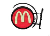 China Double Sided Outdoor Round LED Display 600x600mm Circle Full Color Hanging Sign for Chain Store for sale