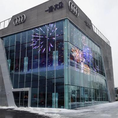 China IP30 Glass Window LED Display Full Color Transparent Screen 5500nits 100000 Hours for sale