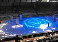China Active LED Dancing Floor Interactive Screen IP65 Waterproof 1.8 tons Load Bearing 250mm Module for sale