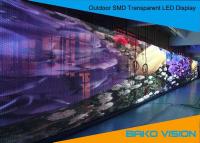 China P10 Outdoor IP65 Transparent LED Display SMD 3840Hz RGB 5500 Nits Glass Video Wall for sale