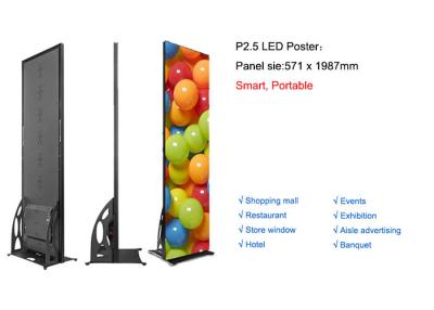 China 3840Hz 2.5mm Indoor LED Poster Screen Movable Sign Board for Advertising for sale