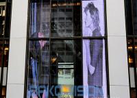 China Magic Transparent Glass LED Display Video Wall Advertising Curtain 960x640mm 5500nits for sale
