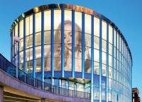 China Magic Transparent Glass LED Display Video Wall Advertising Curtain 960x640mm 5500nits for sale