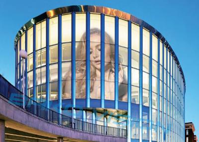 China Magic Transparent Glass LED Display Video Wall Advertising Curtain 960x640mm 5500nits for sale