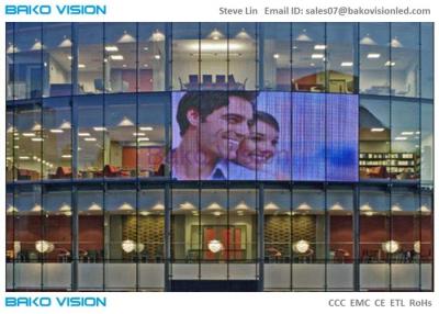 China P10 Outdoor Transparent LED Display 5500cd/m2 IP65 for Glass Billboard for sale