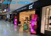 China Poster LED Display Indoor Mirror Screen Digital Advertising Signage Movable Panel for Mall for sale
