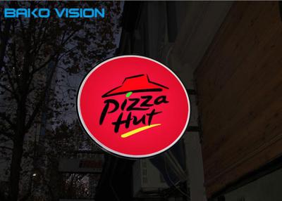 China Double Sided Outdoor LED Display Sign 600x600mm Full Color Round Logo Wall Hanging IP65 for sale