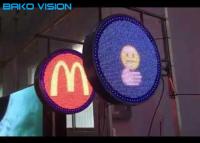China Double Sided Outdoor LED Display Sign 600x600mm Full Color Round Logo Wall Hanging IP65 for sale