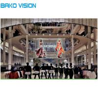 China P10 P16 Glass Outdoor Transparent LED Screen 60-80% Permeability Wide Viewing Angle for sale