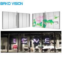 China Indoor Transparent LED Screen P3.9x7.8mm Curtain Glass Display Wall 6000nits for sale