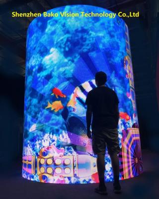 China Front Service Bendable Led Screen Vedio Curtain indoor Buildings Hang Installation for sale