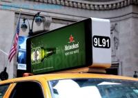 China Taxi Top LED Screen Digital Mobile Roof Display Double Sided 3mm Pitch 15kg Aluminum Cabinet for sale