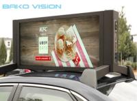 China Taxi Top LED Screen Digital Mobile Roof Display Double Sided 3mm Pitch 15kg Aluminum Cabinet for sale