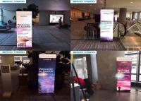 China WiFi Control LED Poster Display P2.5 Ultralight 28kg Mall Advertising with Wheels for sale
