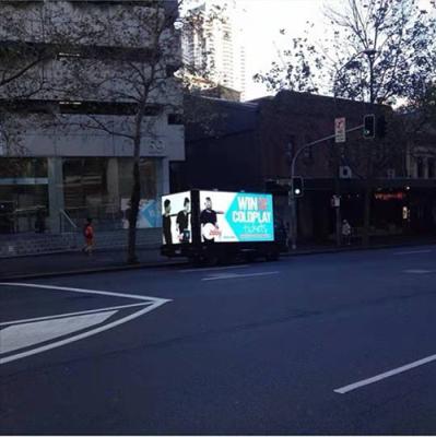 China Three Sides 6000nits P10 Truck led Moving Billboard for sale