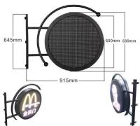 China Double Sides P8 Outdoor Circle LED Logo Sign For Chain Stores for sale