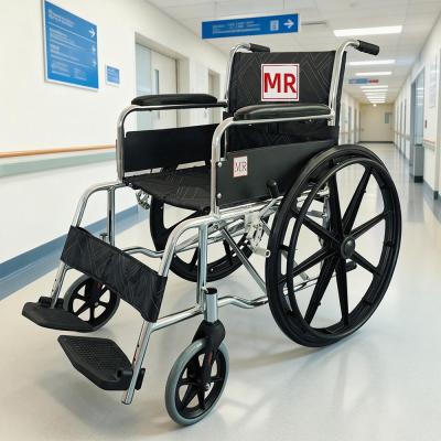 China MR Dedicated Non-Magnetic Wheelchair 24-inch Manual Wheelchair Foldable Design MRI Department CE Certified for sale
