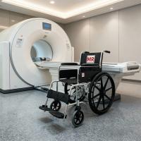China MR Dedicated Non-magnetic Wheelchair Aluminium Alloy Manual Wheelchair Portable Folding Wheelchair Suitable for MRI Hospitals for sale
