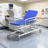 China MR Dedicated Non- Magnetic Transfer Bed up and Down Aluminum Frame Medical Rescue Trolley for MRI Rooms for sale