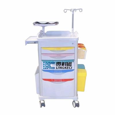 China MR Dedicated Non-magnetic ABS Material Multi-Tier Storage Rack Medical Emergency Cart with Support Frame Exclusively for MRI Department for sale