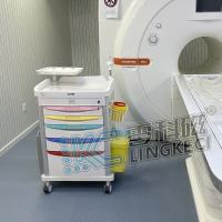 China MR Dedicated Non-magnetic ABS Material Multi-Tier Storage Rack Medical Emergency Cart with Support Frame Exclusively for MRI Department for sale