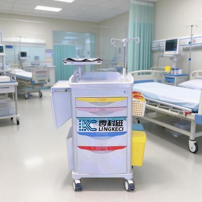 China MR Dedicated Non Magnetic ABS Medical Emergency Trolley with Defibrillator Platform for MRI Department for sale