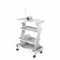 China MR Dedicated Non-magnetic Four Layer Mobile Coil Storage Cart for MRI Department with Hooks and Wheels for sale