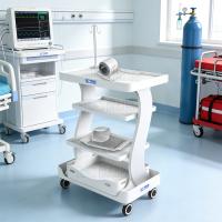 China MR Dedicated Non-magnetic Four Layer Mobile Coil Storage Cart for MRI Department with Hooks and Wheels for sale