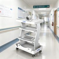 China MR Dedicated Non-magnetic Anti Magnetic Interference MRI Department Coil Cart Four Layer Hospital Trolley for sale