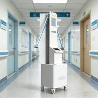 China MR Dedicated Non- Magnetic Medical Grade 300W High Power Dual Fold Ultraviolet Disinfection Trolley for MRI Applications for sale