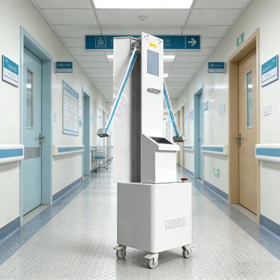 China MR Dedicated Non- Magnetic Medical Grade 300W High Power Dual Fold Ultraviolet Disinfection Trolley for MRI Applications for sale