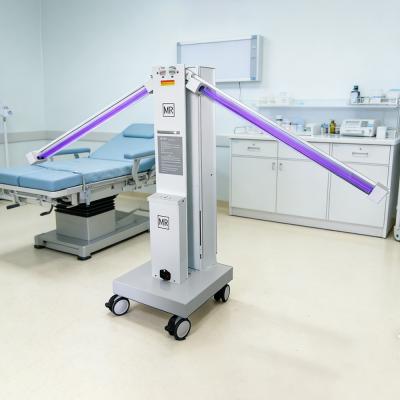 China MR Dedicated Non Magnetic 300W High Power Ultraviolet Disinfection Trolley Double Fold Mobile Trolley Suitable for MRI and Hospital Use for sale