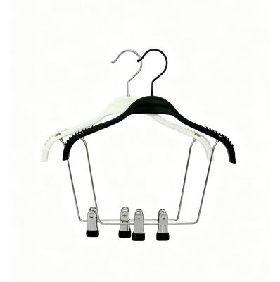 China Multi-layered anti-slip and mark-free children's clothing hanger 32cm long for kids clothes and onesies for sale
