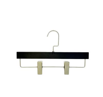 China Thickened plastic trouser hanger with customizable hooks clips and logo printing options for clothing stores and hotels for sale