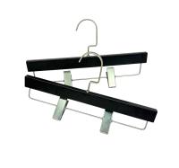China Thickened plastic trouser hanger with customizable hooks clips and logo printing options for clothing stores and hotels for sale
