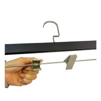 China Thickened plastic trouser hanger with customizable hooks clips and logo printing options for clothing stores and hotels for sale