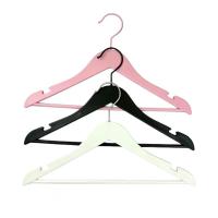 China Plastic Clothes Hanger with Pole Grooved Anti-Slip Design ABS/PP Material 34cm Length for Apparel Stores for sale