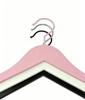 China Plastic Clothes Hanger with Pole Grooved Anti-Slip Design ABS/PP Material 34cm Length for Apparel Stores for sale