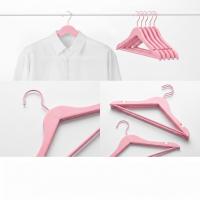 China Plastic Clothes Hanger with Pole Grooved Anti-Slip Design ABS/PP Material 34cm Length for Apparel Stores for sale