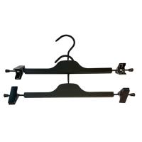 China Hand-painted non-slip plastic trouser hanger with 35cm length for clothing stores, customizable with logo printing for sale
