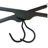 China Hand-painted non-slip plastic trouser hanger with 35cm length for clothing stores, customizable with logo printing for sale