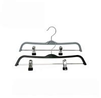 China Multi-colored plastic trouser hanger with customizable logo printing and 36cm length ideal for clothing stores for sale