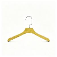 China Wood-look plastic coat hanger with 38cm length and non-slip design for clothing stores and hotels for sale