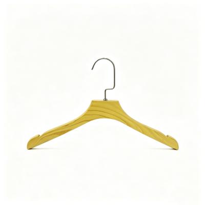 China Wood-look plastic coat hanger with 38cm length and non-slip design for clothing stores and hotels for sale