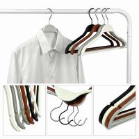 China Round-headed grooved anti-slip plastic clothes hanger with pole customizable hooks and logos made of ABS/PP material for sale