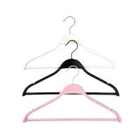China Anti-slip grooved non-marking thickened heavy-duty plastic clothes hanger for hotel and retail display for sale